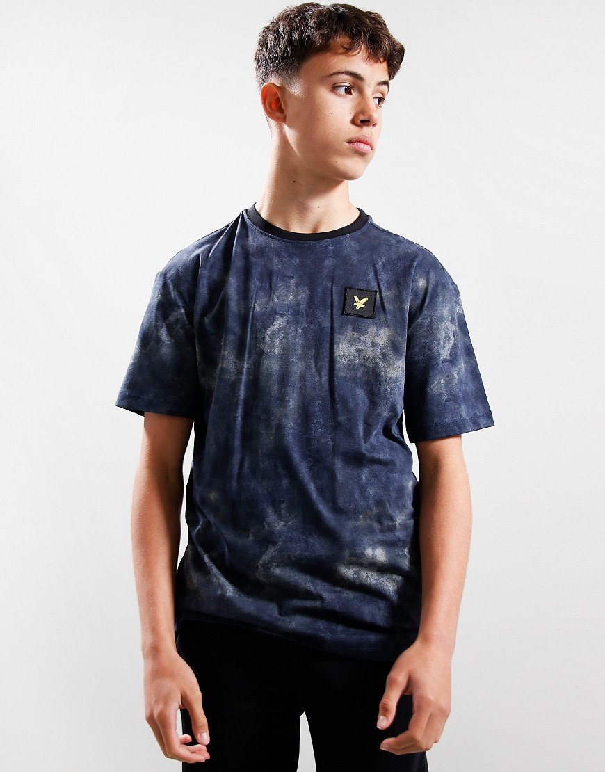 Lyle & Scott Junior Petrol Digital Print T-Shirt Petrol - Terraces Menswear