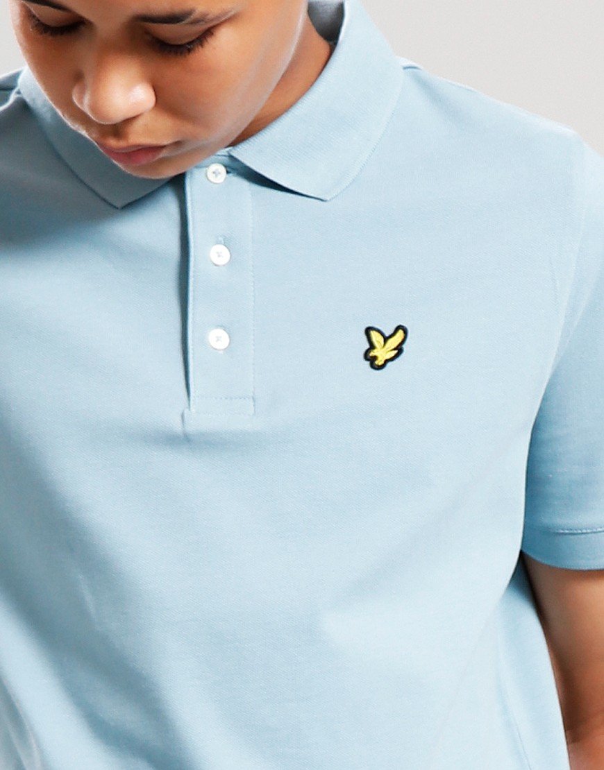 Lyle & Scott Junior Plain Polo Shirt Blue Smoke - Terraces Menswear