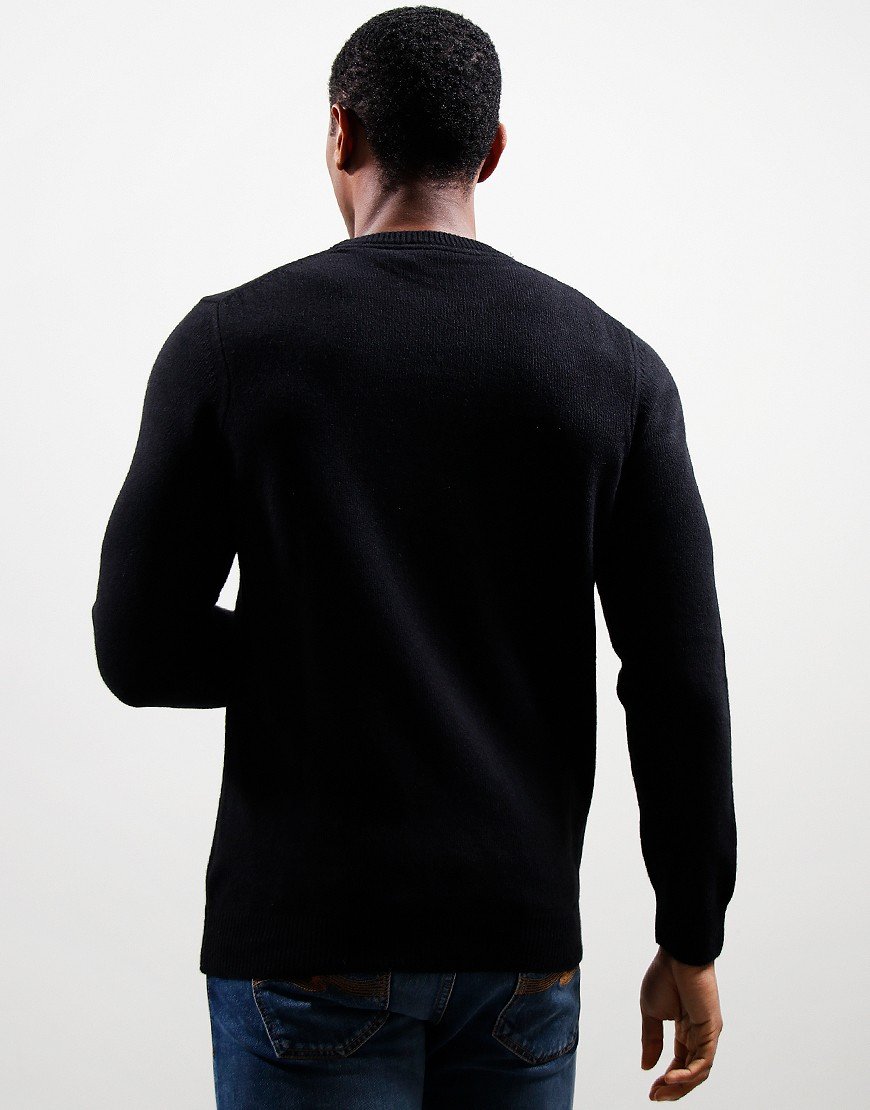 Lyle & Scott Lambswool Blend Crew Sweat Jet Black Marl - Terraces Menswear