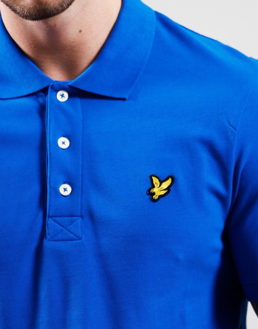 Lyle & Scott Plain Polo Shirt Bright Blue - Terraces Menswear