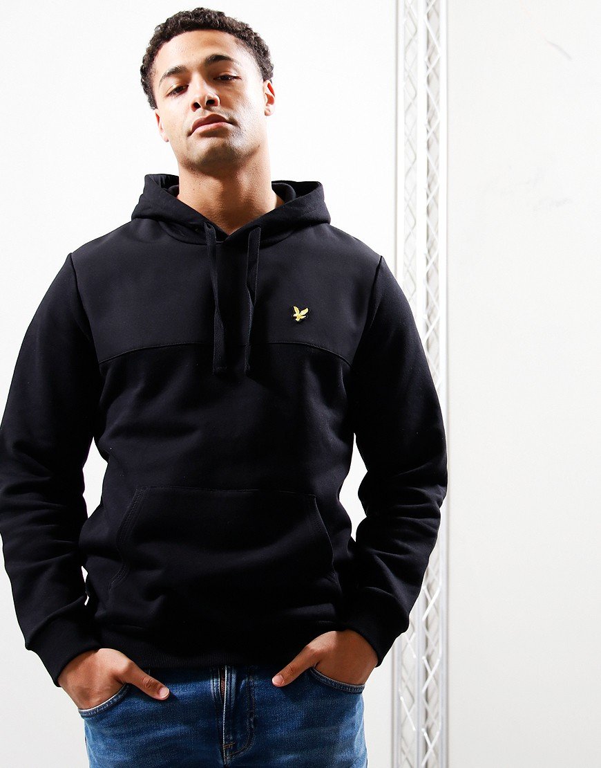 Lyle & Scott Soft Panel Hoodie Black - Terraces Menswear