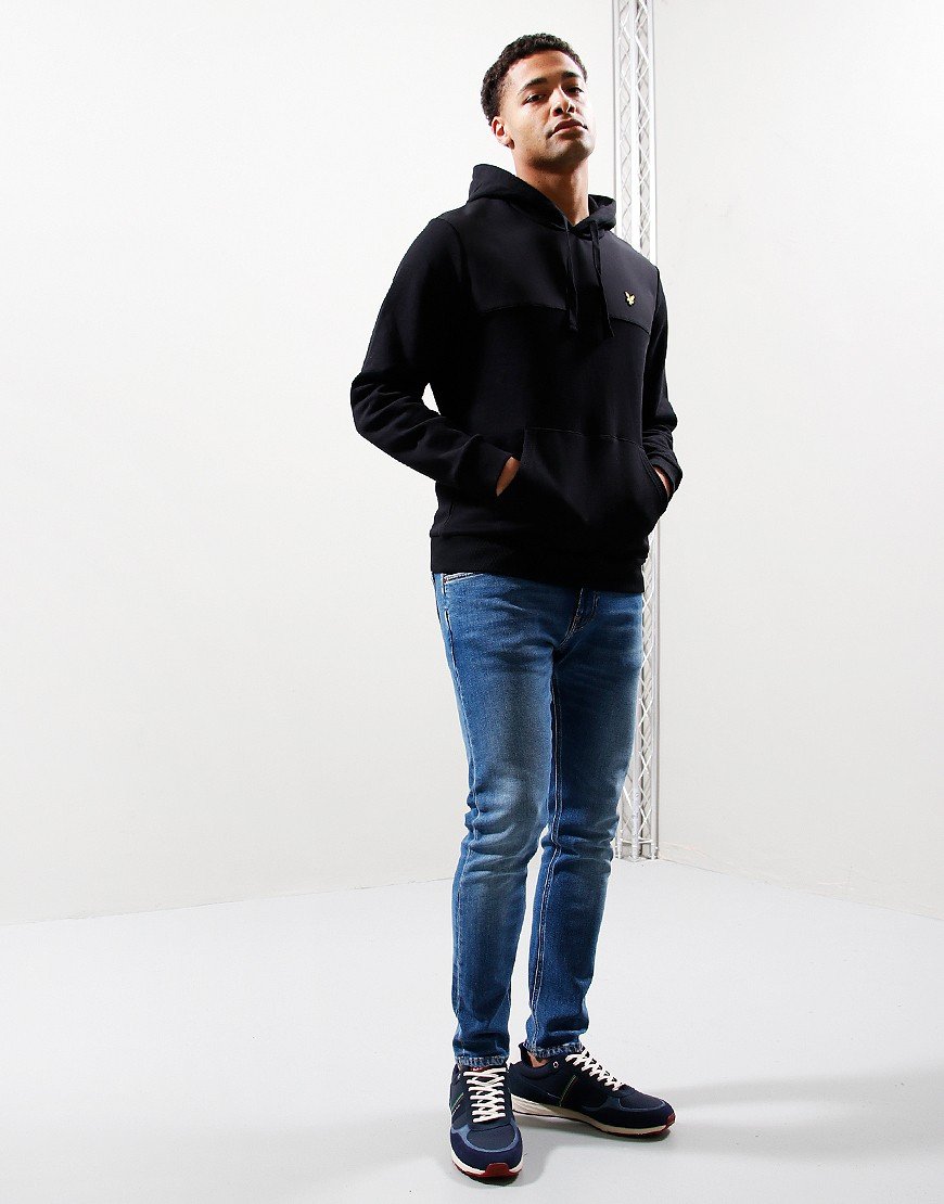 Lyle & Scott Soft Panel Hoodie Black - Terraces Menswear