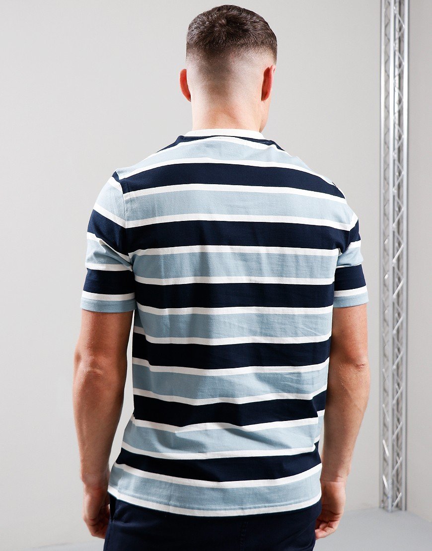 Lyle & Scott Stripe T-Shirt Slate Blue - Terraces Menswear