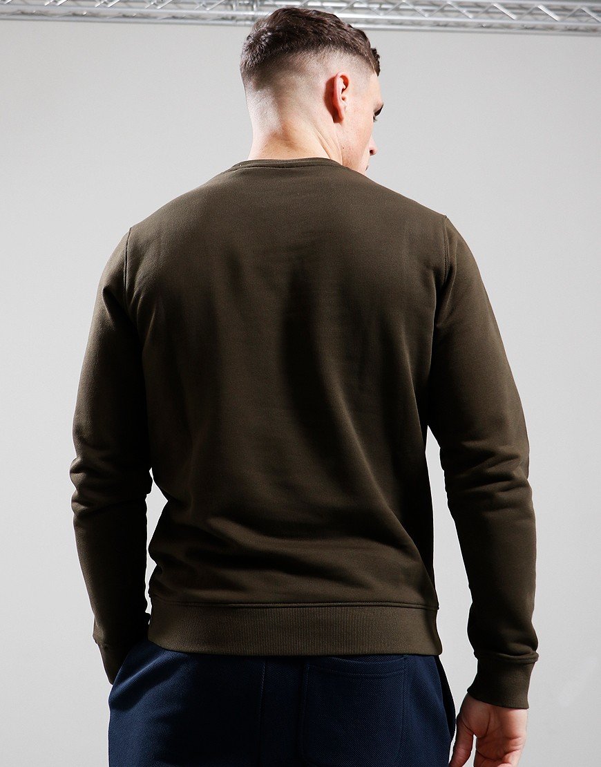 Lyle & Scott Tonal Eagle Crew Sweat Olive - Terraces Menswear