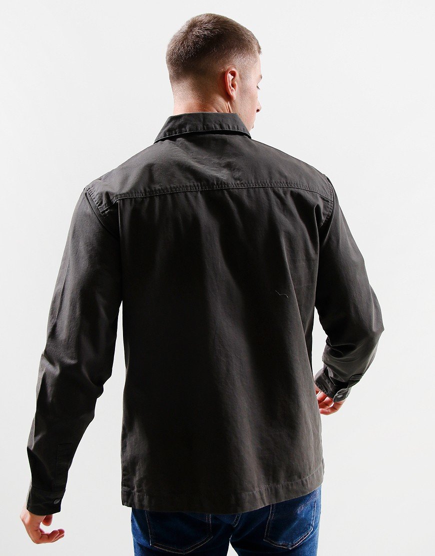 Lyle & Scott Cotton Twill Overshirt Gunmetal - Terraces Menswear