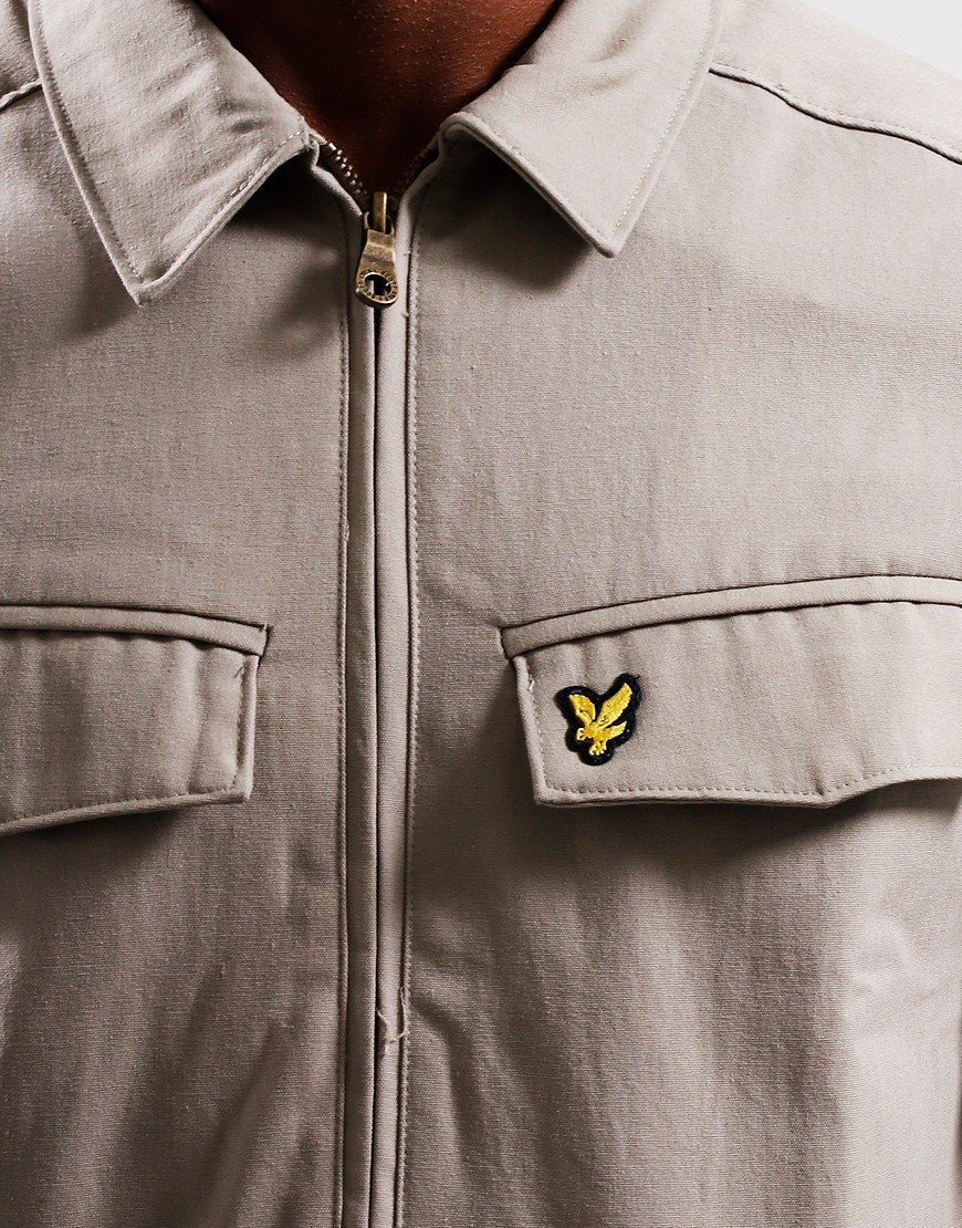 Lyle & Scott Nylon Pocket Overshirt Khaki Smoke - Terraces Menswear