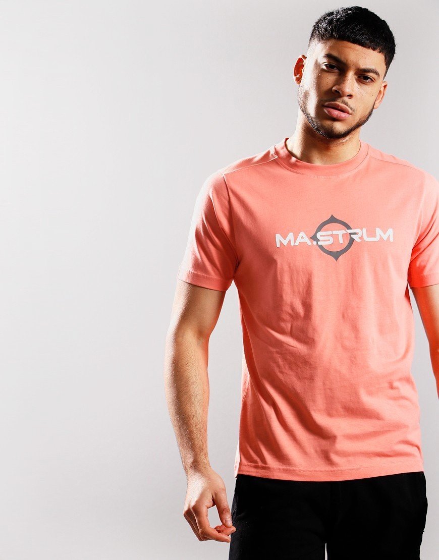 MA.Strum Short Sleeve Logo Tee Coral - Terraces Menswear