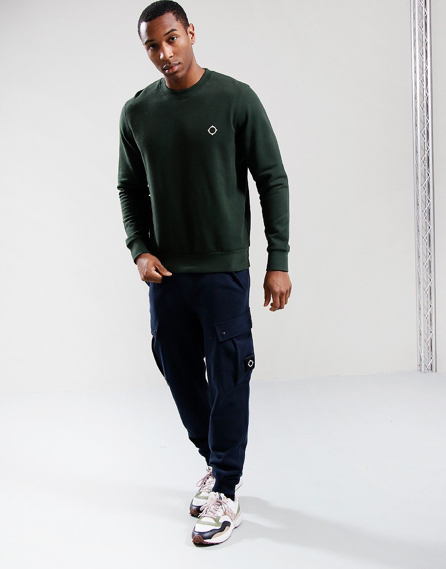 MA.Strum Back Logo Crew Sweat Oil Slick - Terraces Menswear