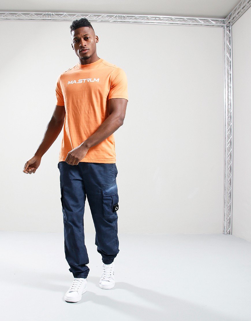MA.Strum Chest Print T-shirt Coral - Terraces Menswear