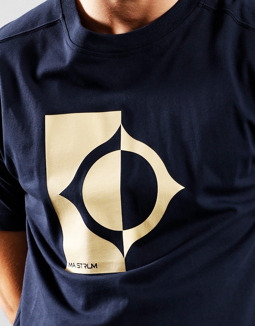 MA.Strum Compass Print T-Shirt Ink Navy - Terraces Menswear
