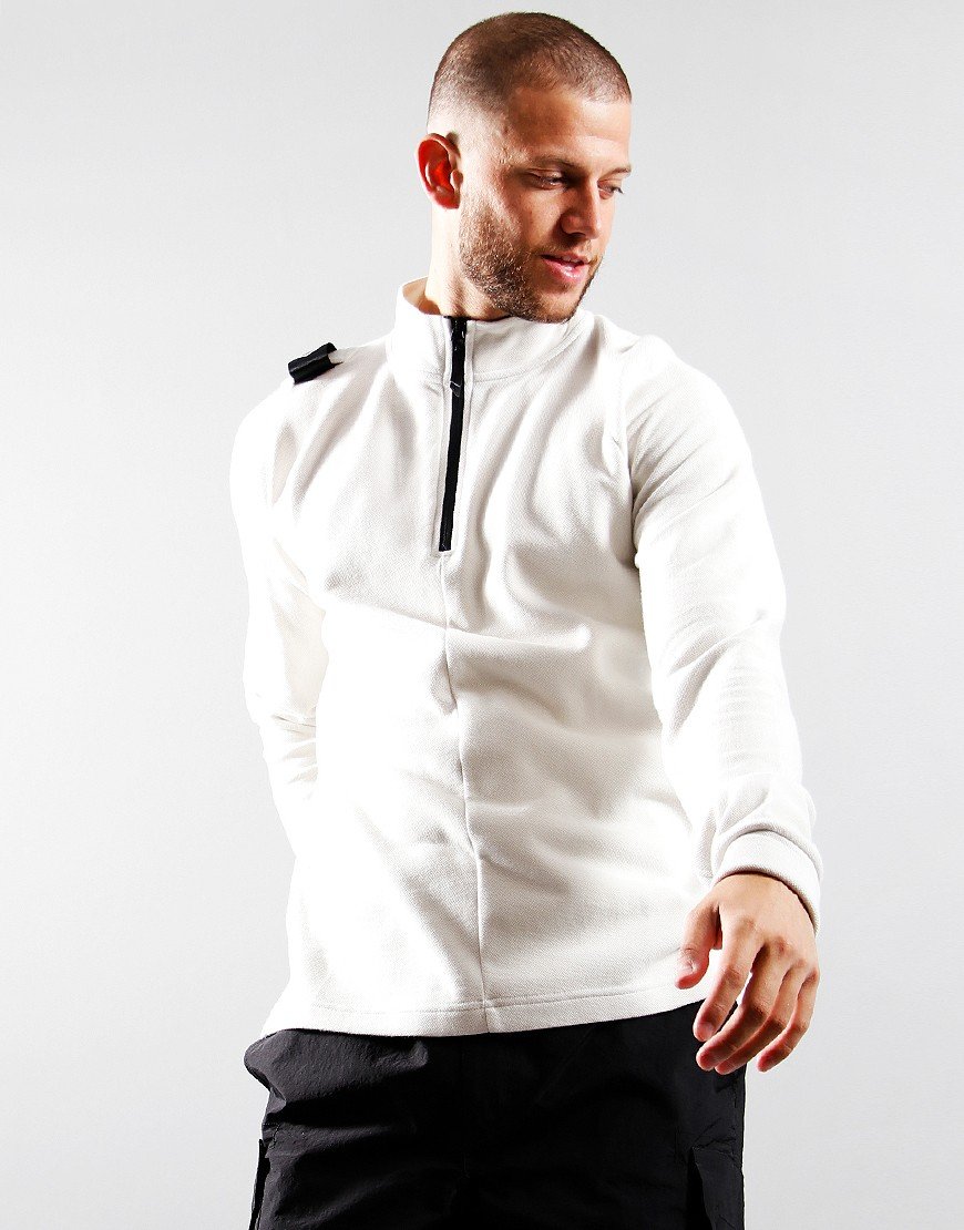 MA.Strum DFP Funnel Neck Zip Sweat Aluminium - Terraces Menswear