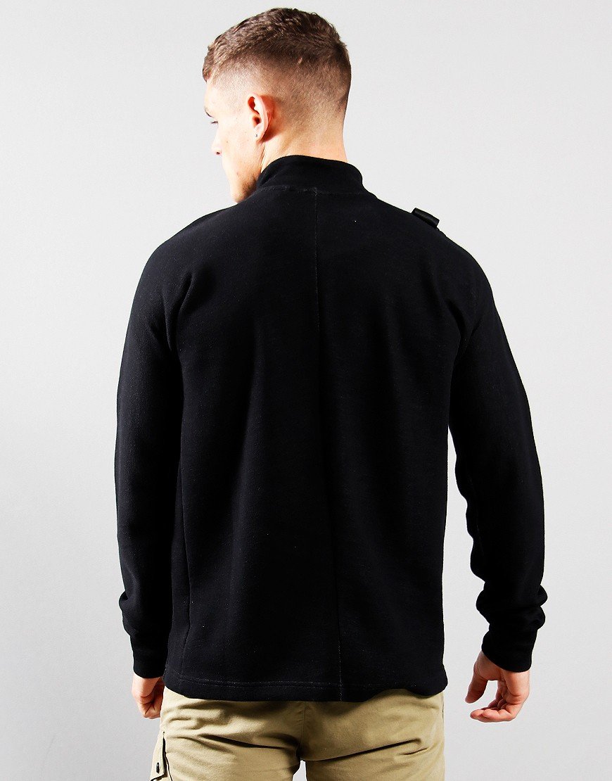 MA.Strum DFP Funnel Neck Zip Sweat Jet Black - Terraces Menswear