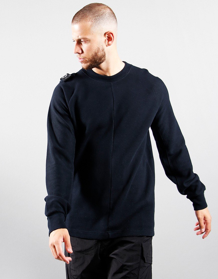 MA.Strum DFP Panel Sleeve Crew Sweat Dark Navy - Terraces Menswear