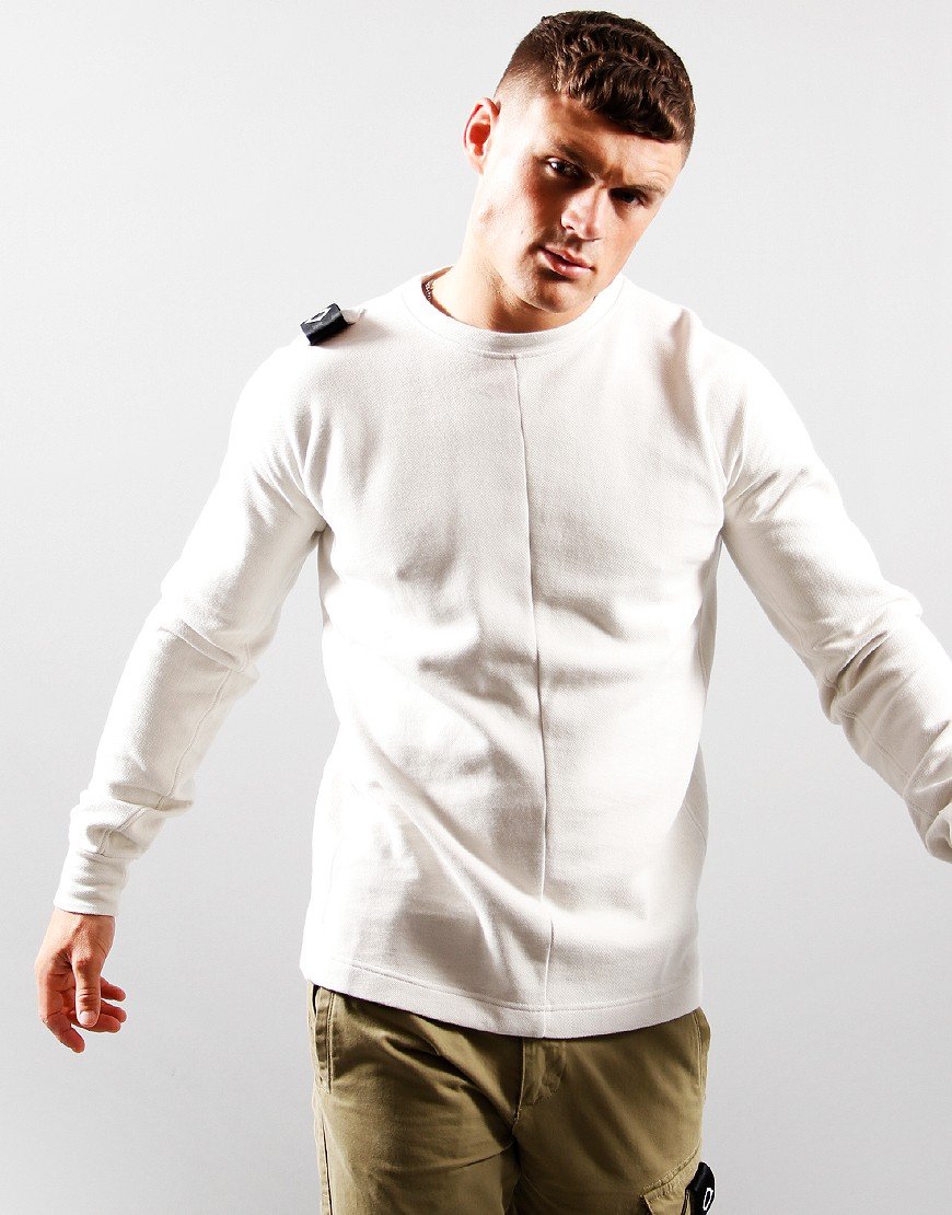 MA.Strum DFP Panel Sleeve Crew Sweat Aluminium - Terraces Menswear