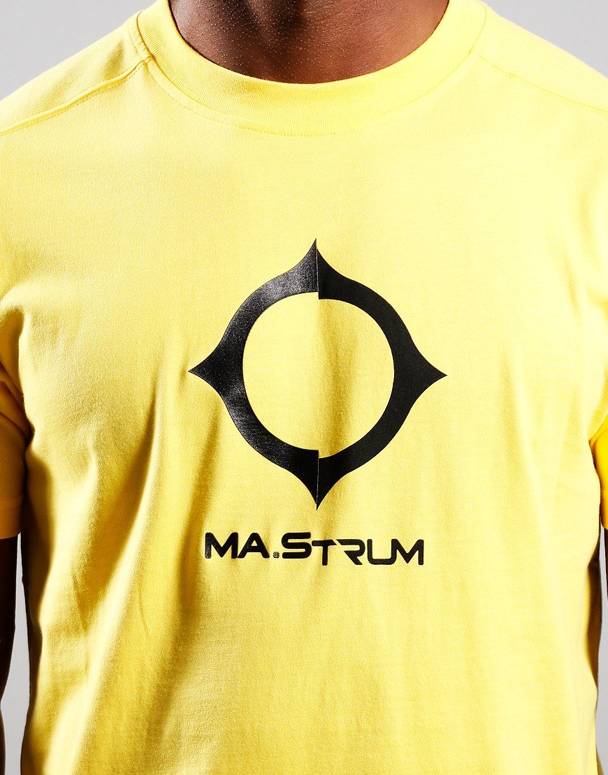 MA.Strum Distort Logo T-Shirt Citrus Yellow - Terraces Menswear