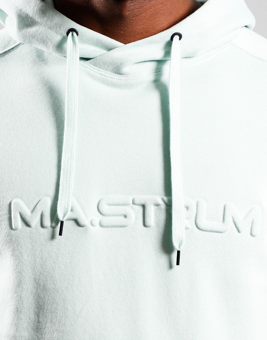 MA.Strum Embossed Logo Hoodie Mist Green - Terraces Menswear