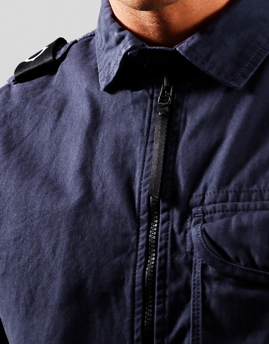 MA.Strum Zip Front Overshirt Ink Navy - Terraces Menswear