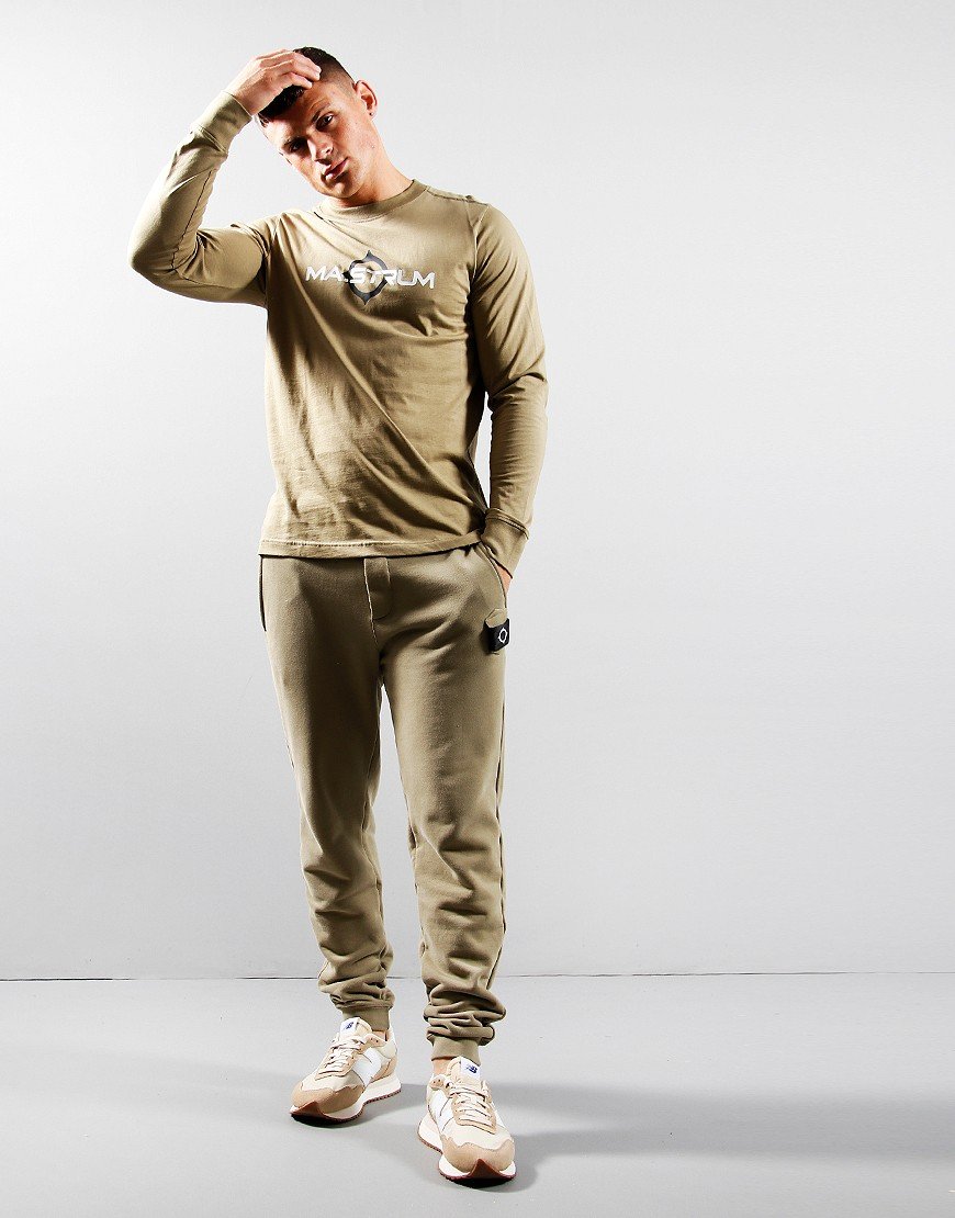 MA.Strum Logo Long Sleeve T-Shirt Aloe - Terraces Menswear