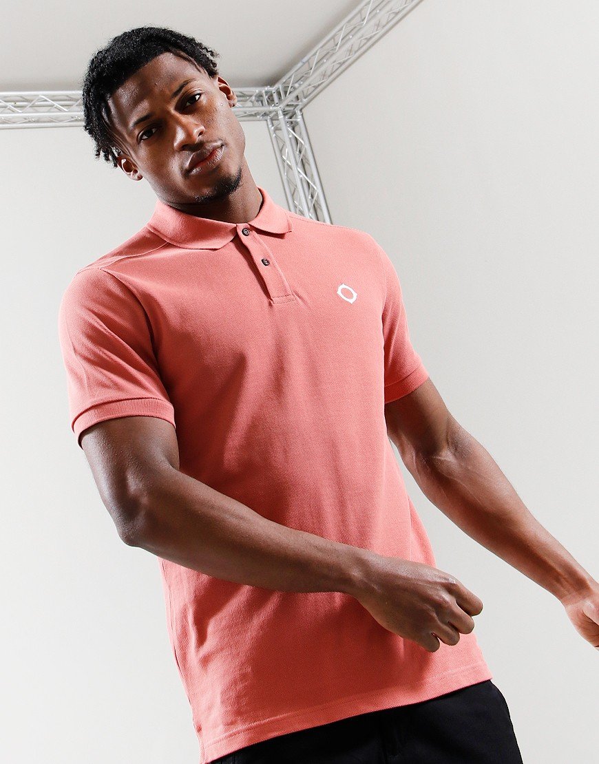 MA.Strum Short Sleeve Pique Polo Shirt Brick Dust - Terraces Menswear