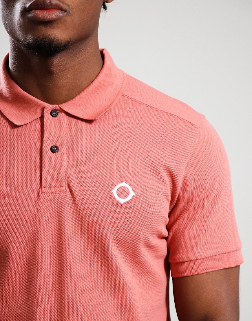MA.Strum Short Sleeve Pique Polo Shirt Brick Dust - Terraces Menswear