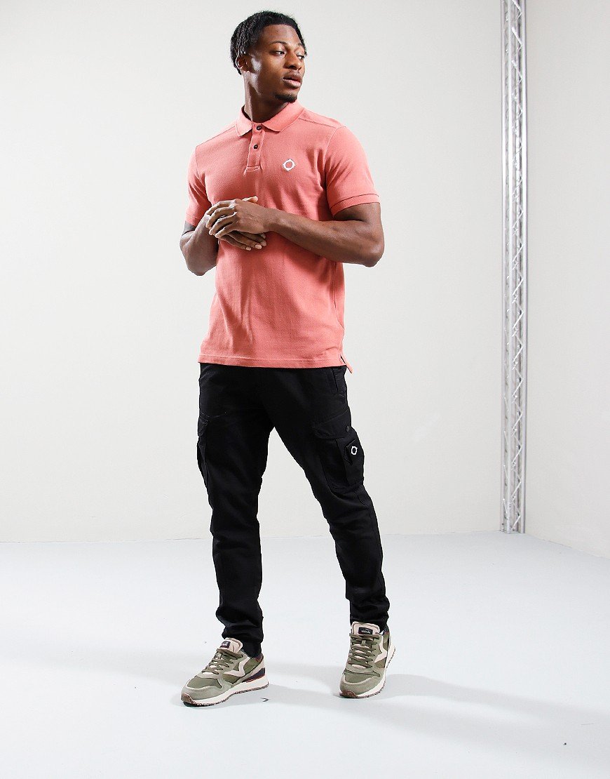 MA.Strum Short Sleeve Pique Polo Shirt Brick Dust - Terraces Menswear