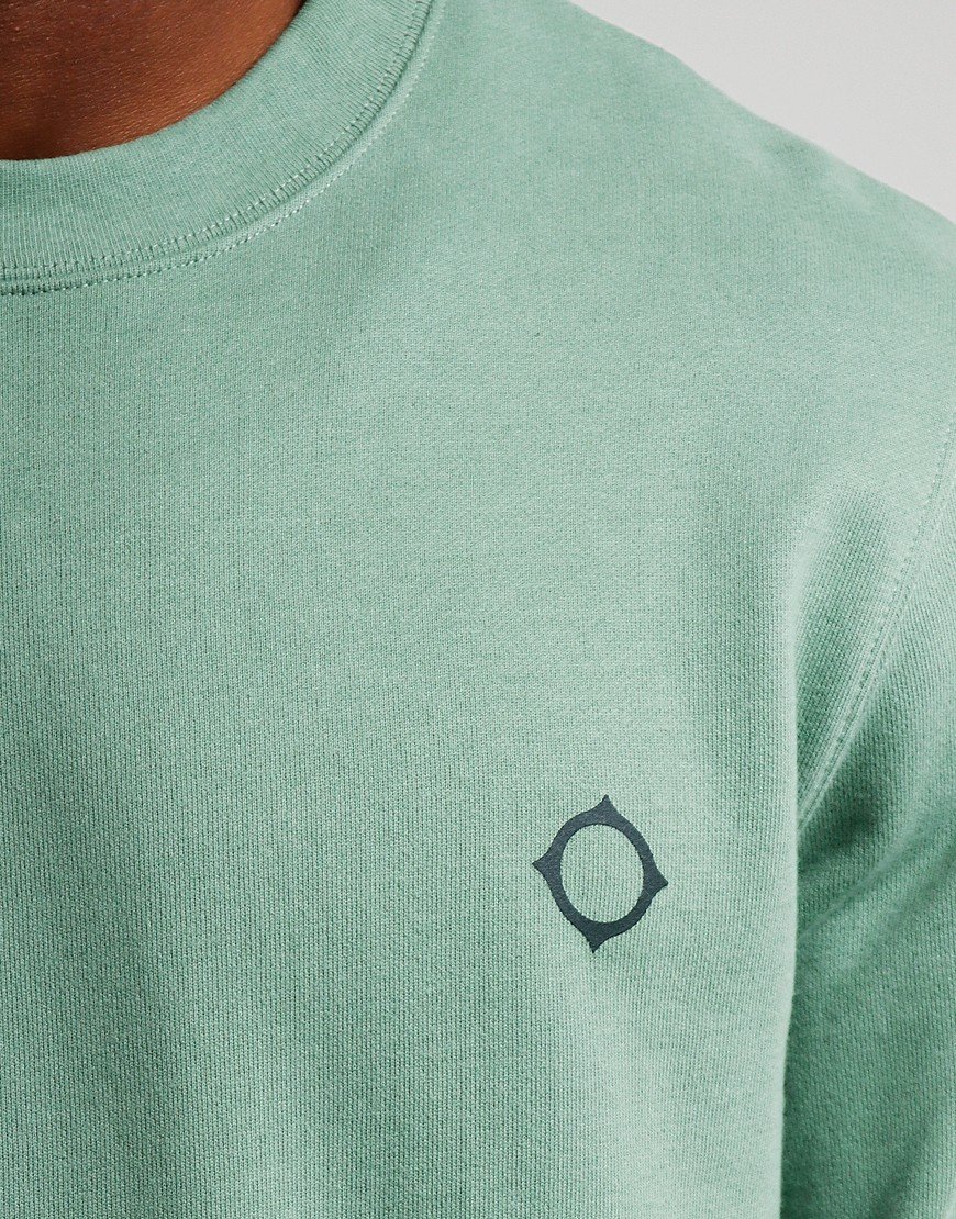 MA.Strum Back Logo Crew Sweat Loden Frost - Terraces Menswear