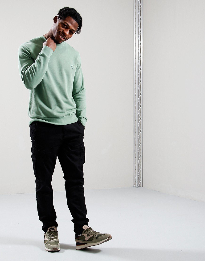 MA.Strum Back Logo Crew Sweat Loden Frost - Terraces Menswear