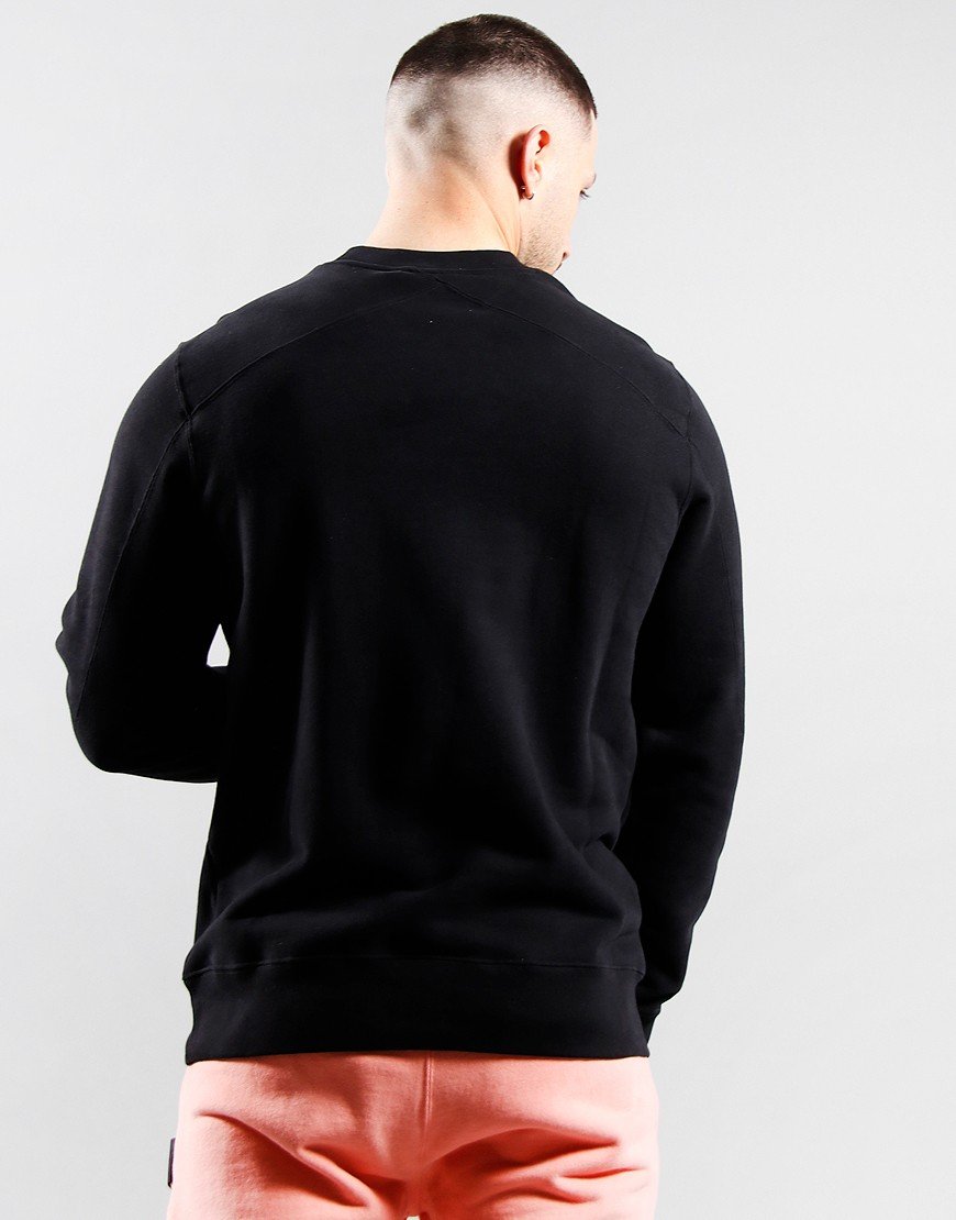 MA.Strum Embossed Crew Sweat Jet Black - Terraces Menswear