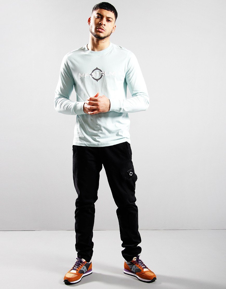 MA.Strum Logo Long Sleeve T-Shirt Mist - Terraces Menswear