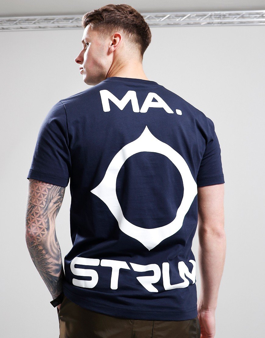 MA.Strum Oversized Back Print T-Shirt Ink Navy - Terraces Menswear