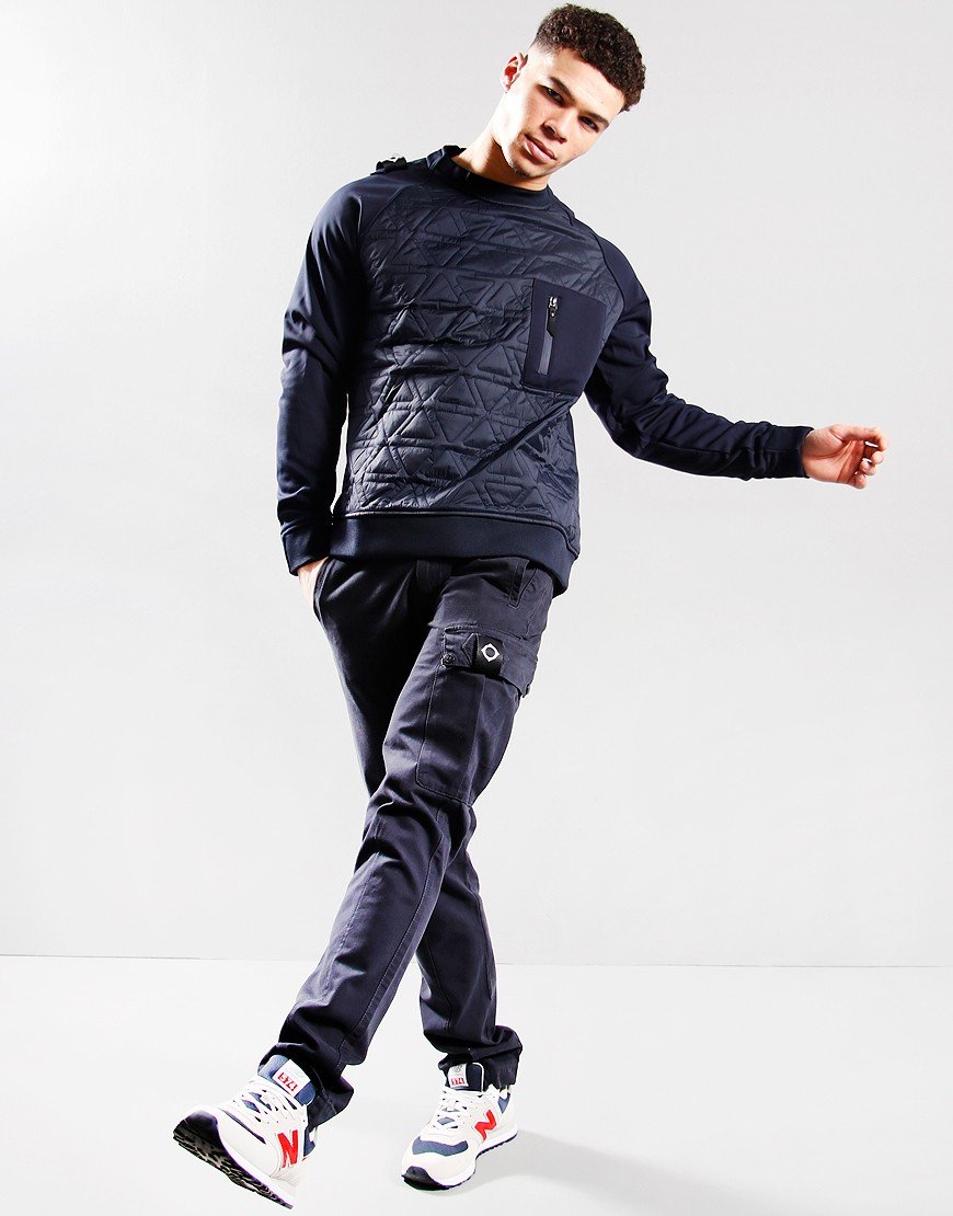 MA.Strum Polygon Crew Sweat Ink Blue - Terraces Menswear