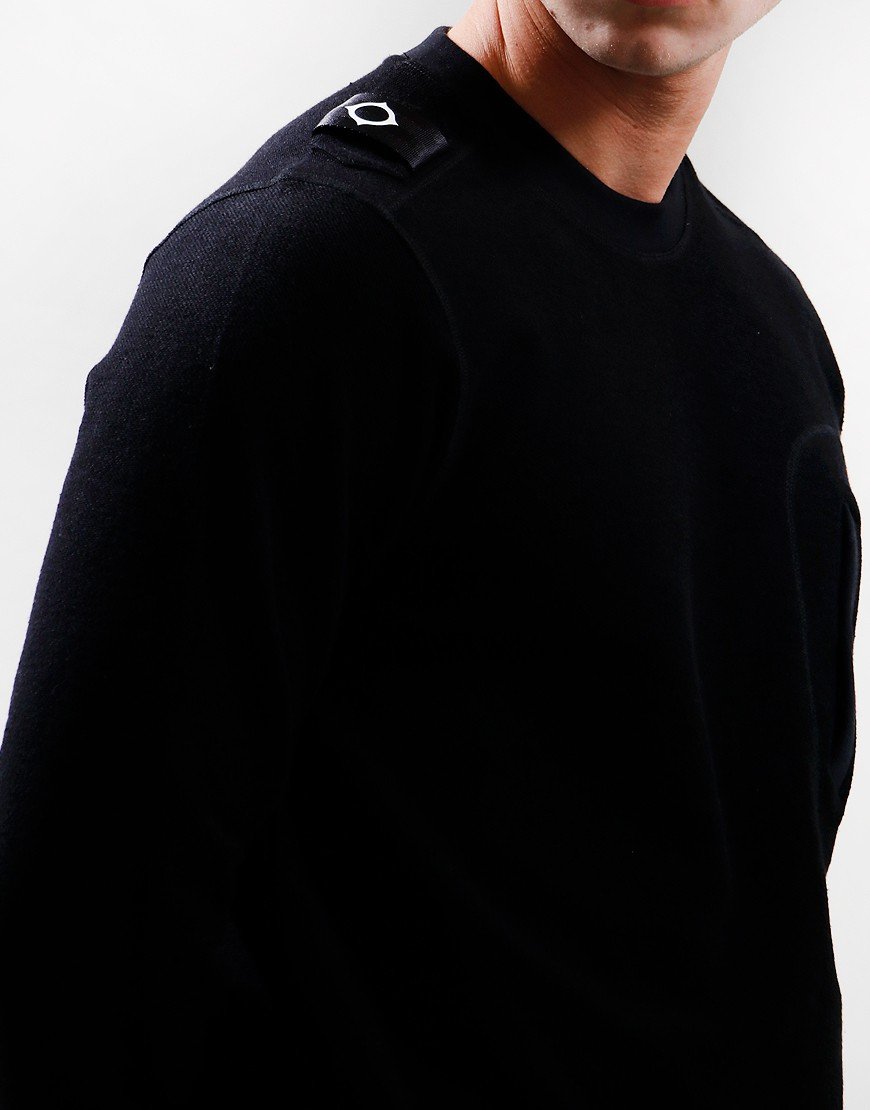 MA.Strum Rev Loopback Crew Sweat Jet Black - Terraces Menswear