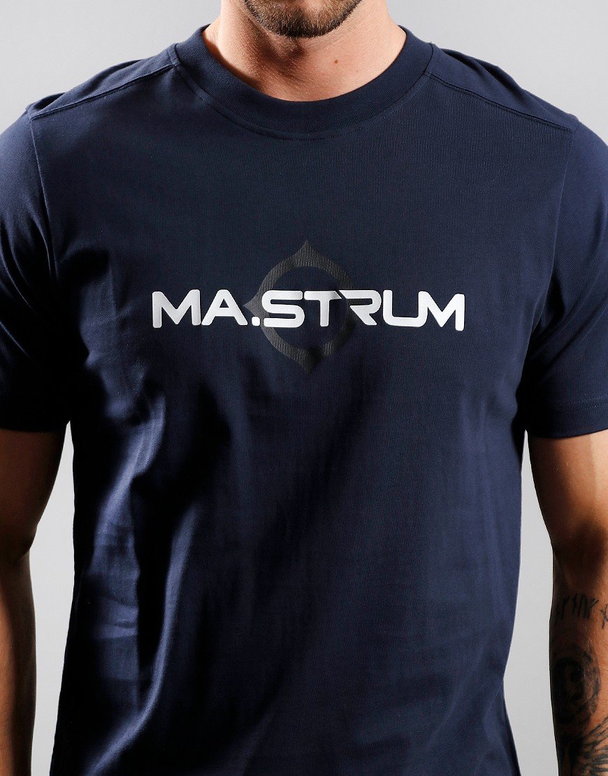 MA.Strum Short Sleeve Logo T-Shirt Ink Navy - Terraces Menswear