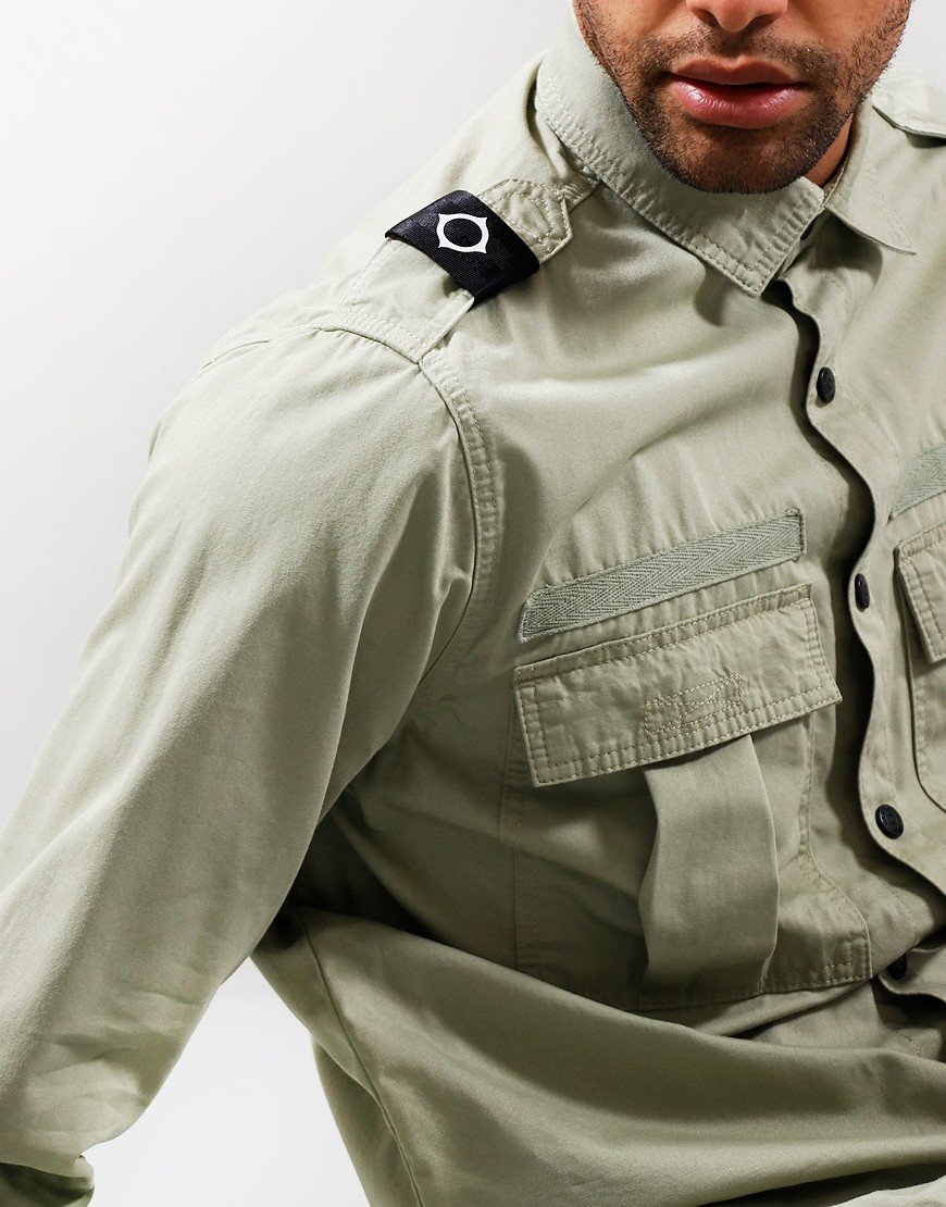 MA.Strum Full Placket Overshirt Tea - Terraces Menswear