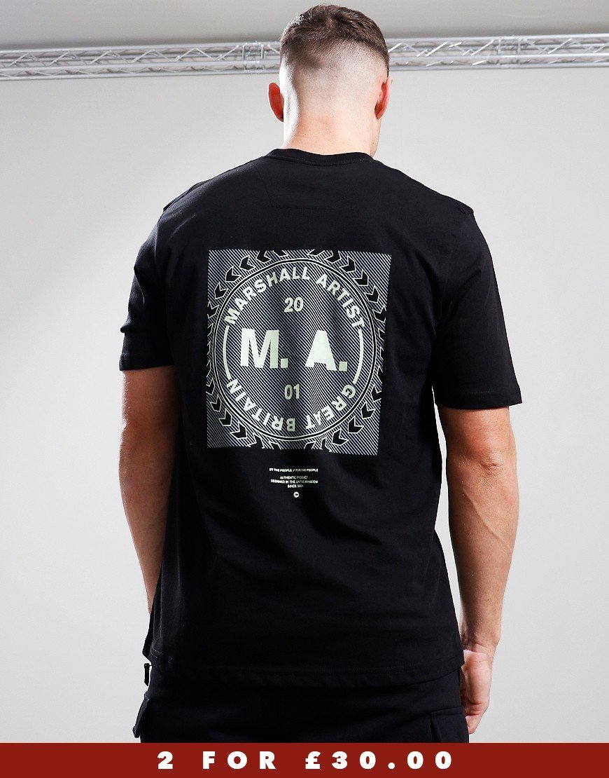 Marshall Artist Siren Back Box T-Shirt Black - Terraces Menswear