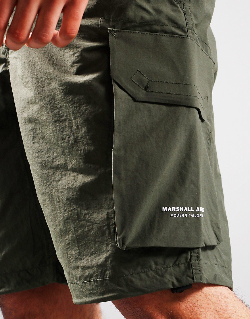 Marshall Artist Forte Polyamide Cargo Shorts Khaki - Terraces Menswear