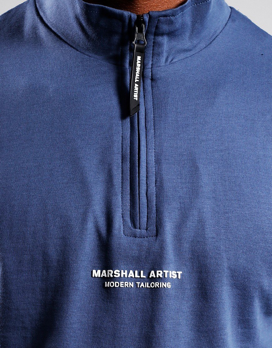 Marshall Artist Injection Quarter Zip Sweat Airforce Blue - Terraces ...