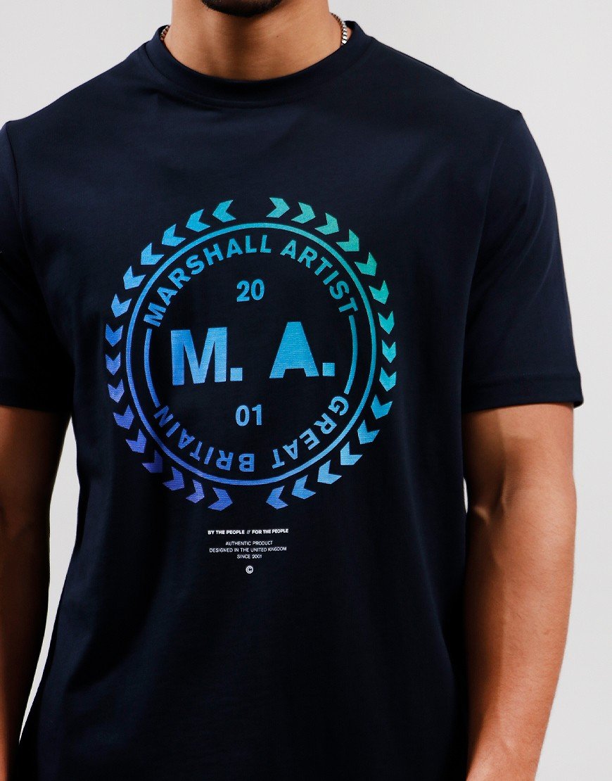 Marshall Artist Ombre Siren T-Shirt Navy - Terraces Menswear