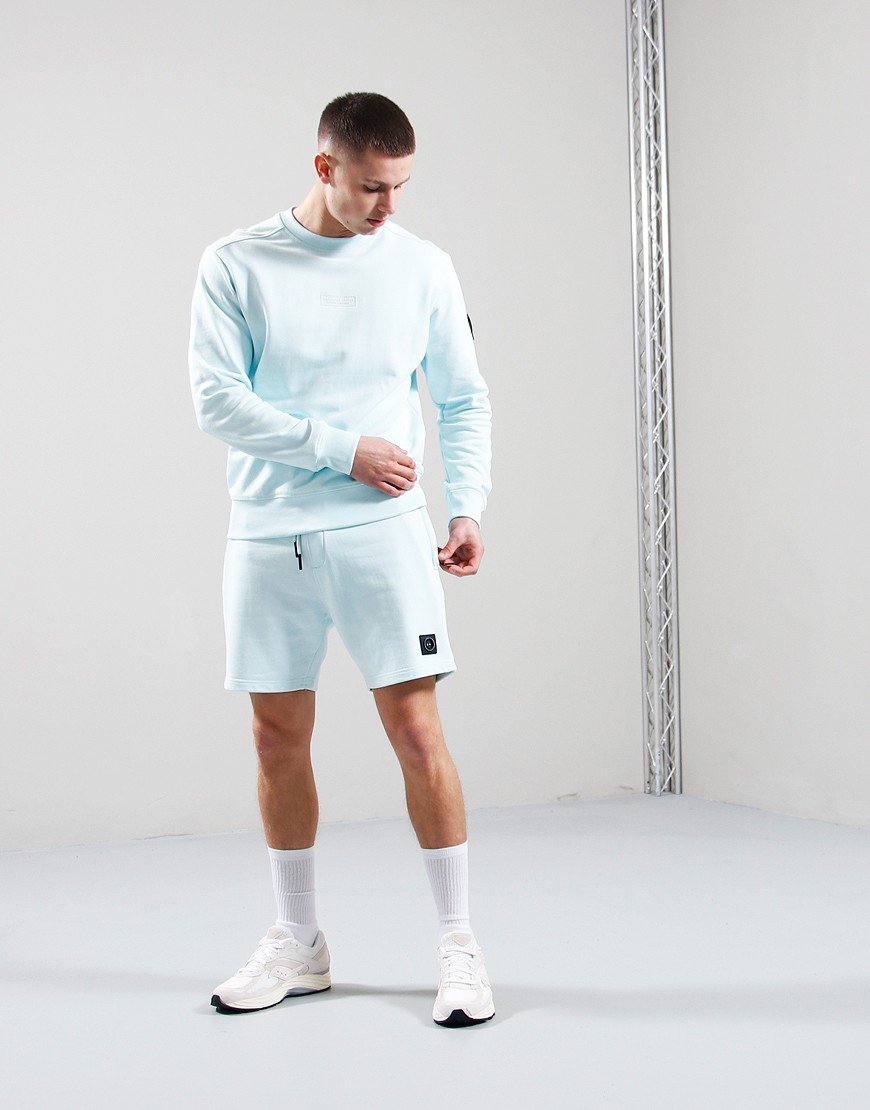 Marshall Artist Siren Box Crew Sweat Sky Blue - Terraces Menswear