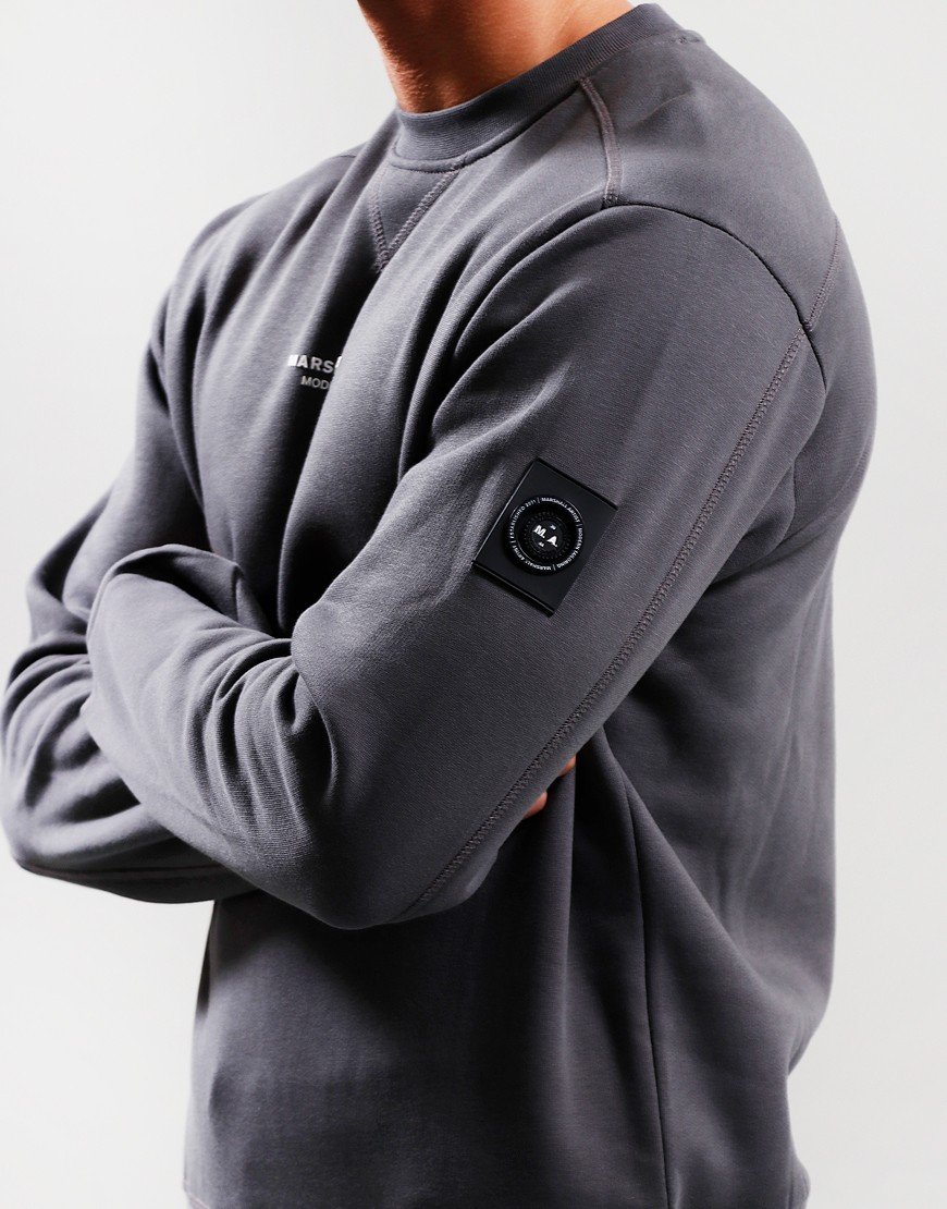 Marshall Artist Siren Crew Sweat Gull Grey - Terraces Menswear