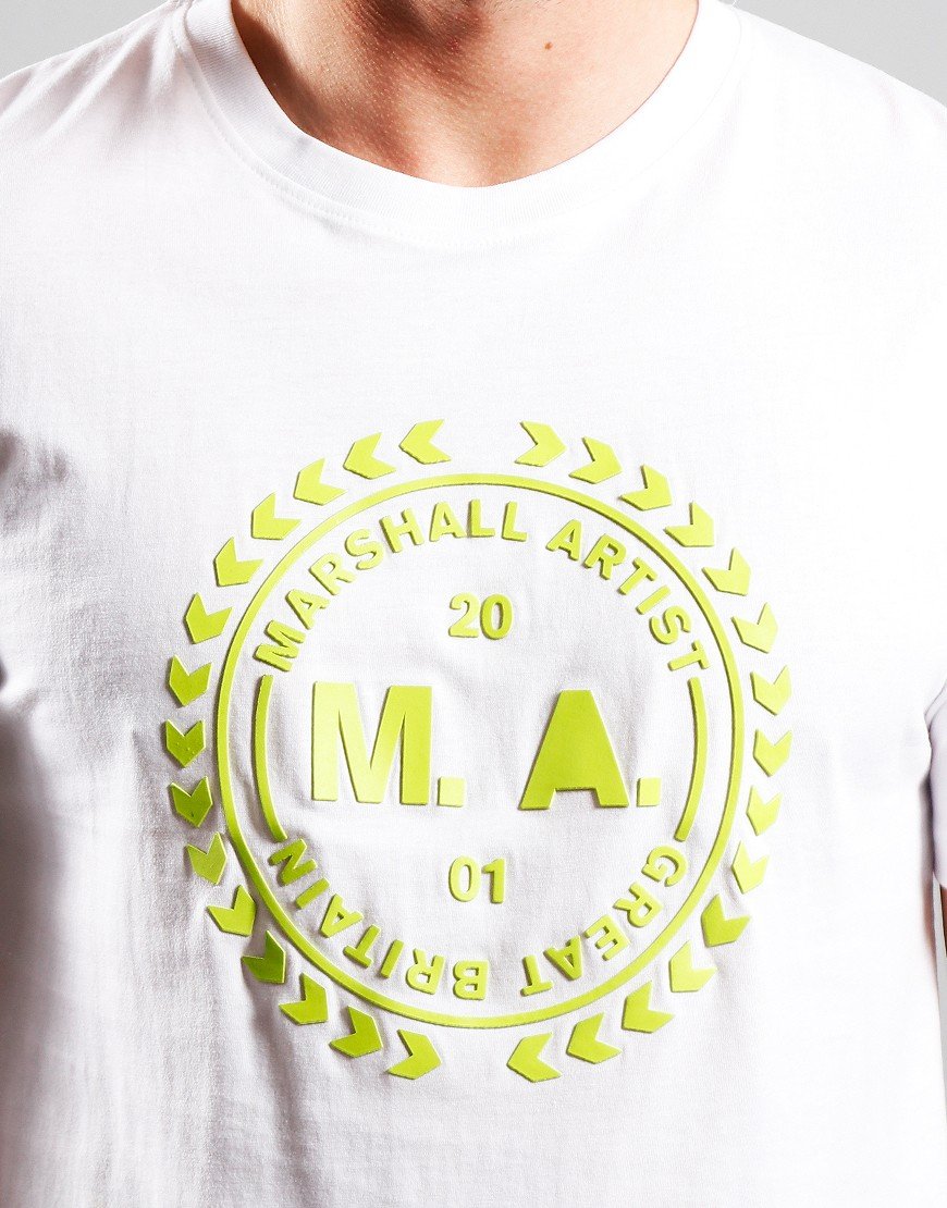 Marshall Artist Hi-Density Logo T-Shirt White - Terraces Menswear