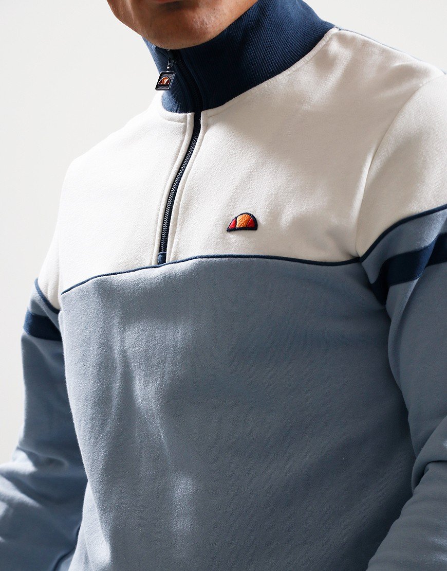 Ellesse Ginosa 1/2 Zip Track Top Light Blue - Terraces Menswear