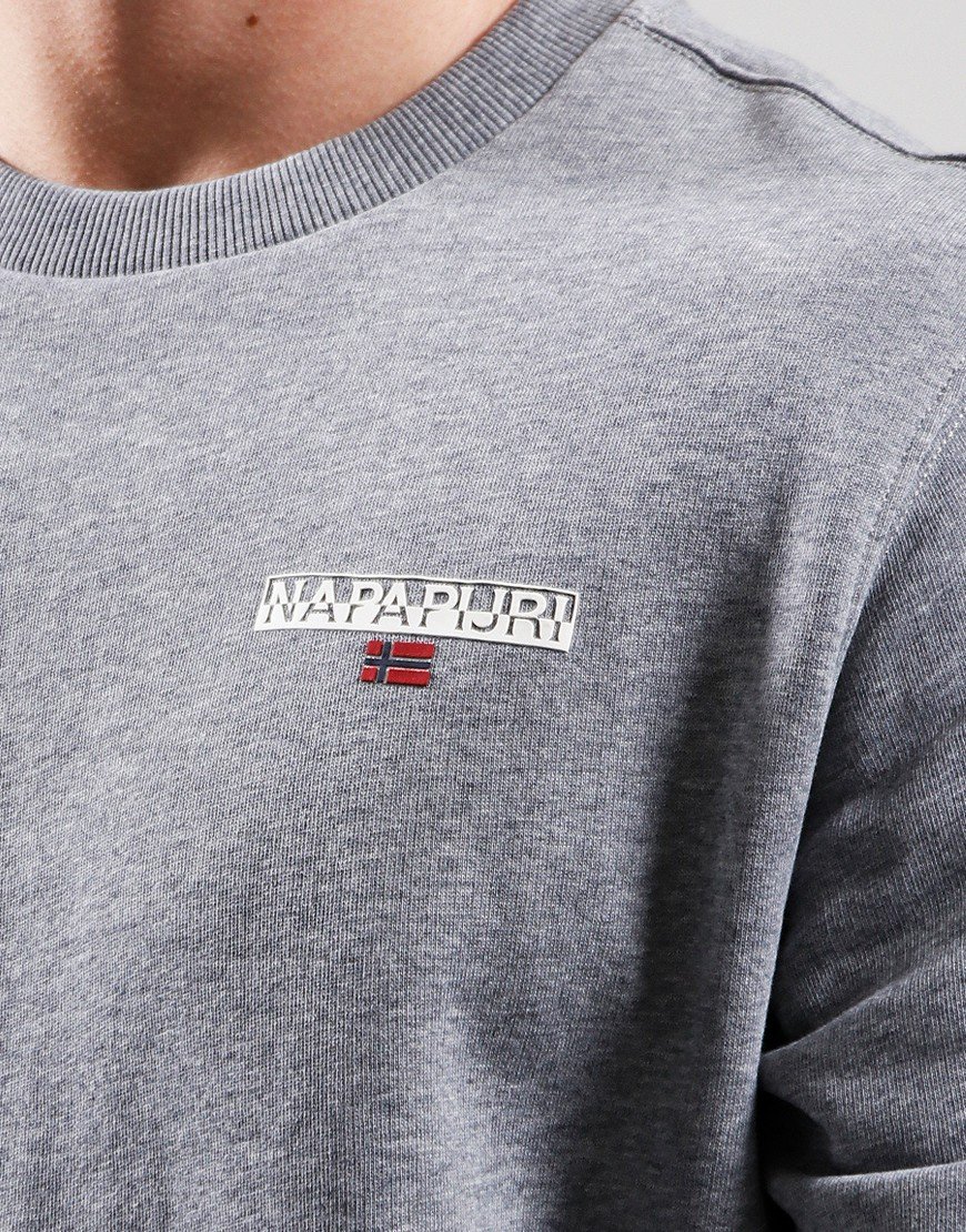 Napapijri B-Ice Crew Sweat 1 Medium Grey Melange - Terraces Menswear
