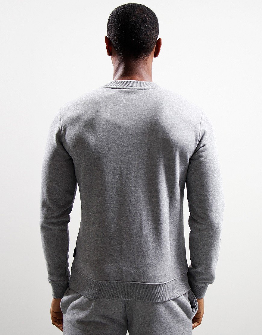 Napapijri B-Iaato Crew Sweat Medium Grey Melange - Terraces Menswear