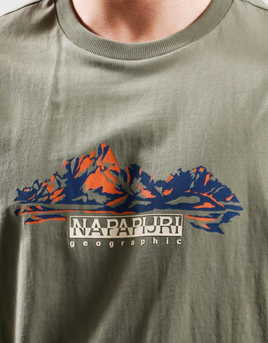 Napapijri S-Backcountry T-Shirt Green Lichen - Terraces Menswear
