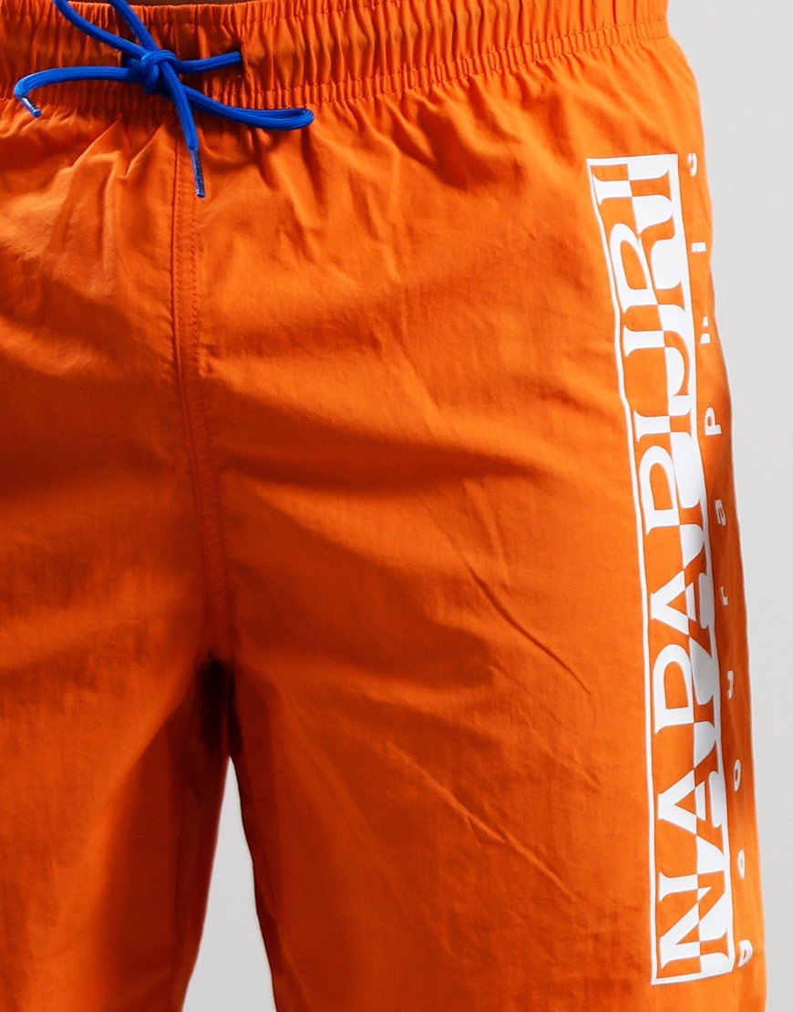 Napapijri V-Box Swim Shorts Orange Amber - Terraces Menswear