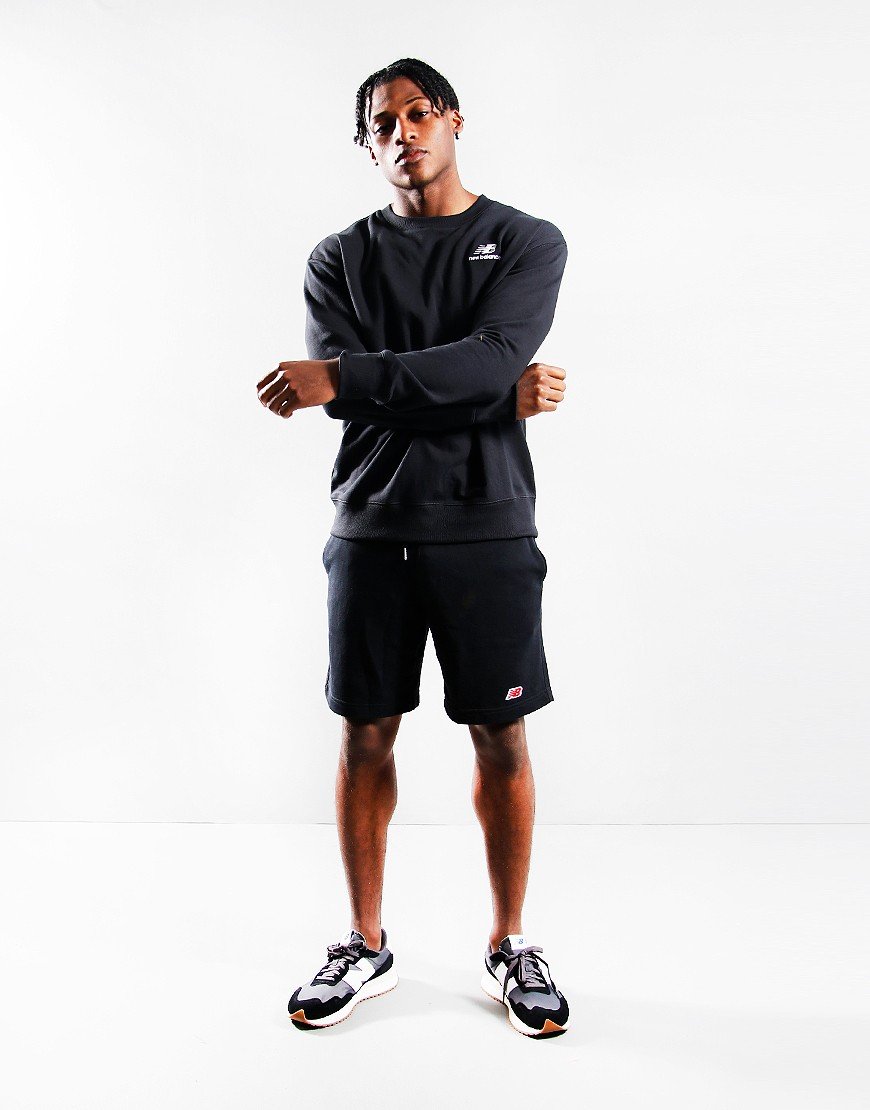 New Balance Essentials Crew Sweat Black - Terraces Menswear