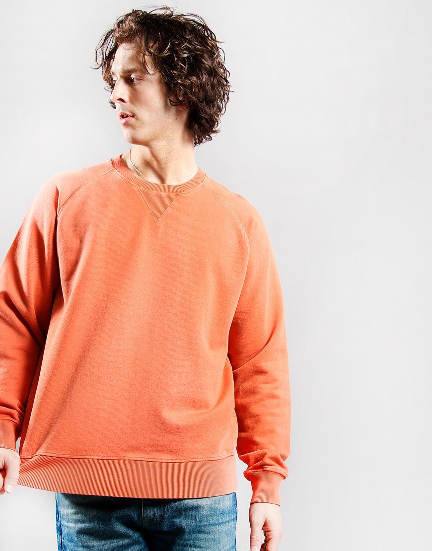 Nigel Cabourn Embroidered Arrow Crew Sweat Orange - Terraces Menswear