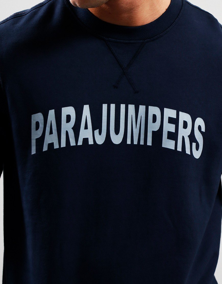 Parajumpers Caleb Basic Sweat Graphite Blue - Terraces Menswear