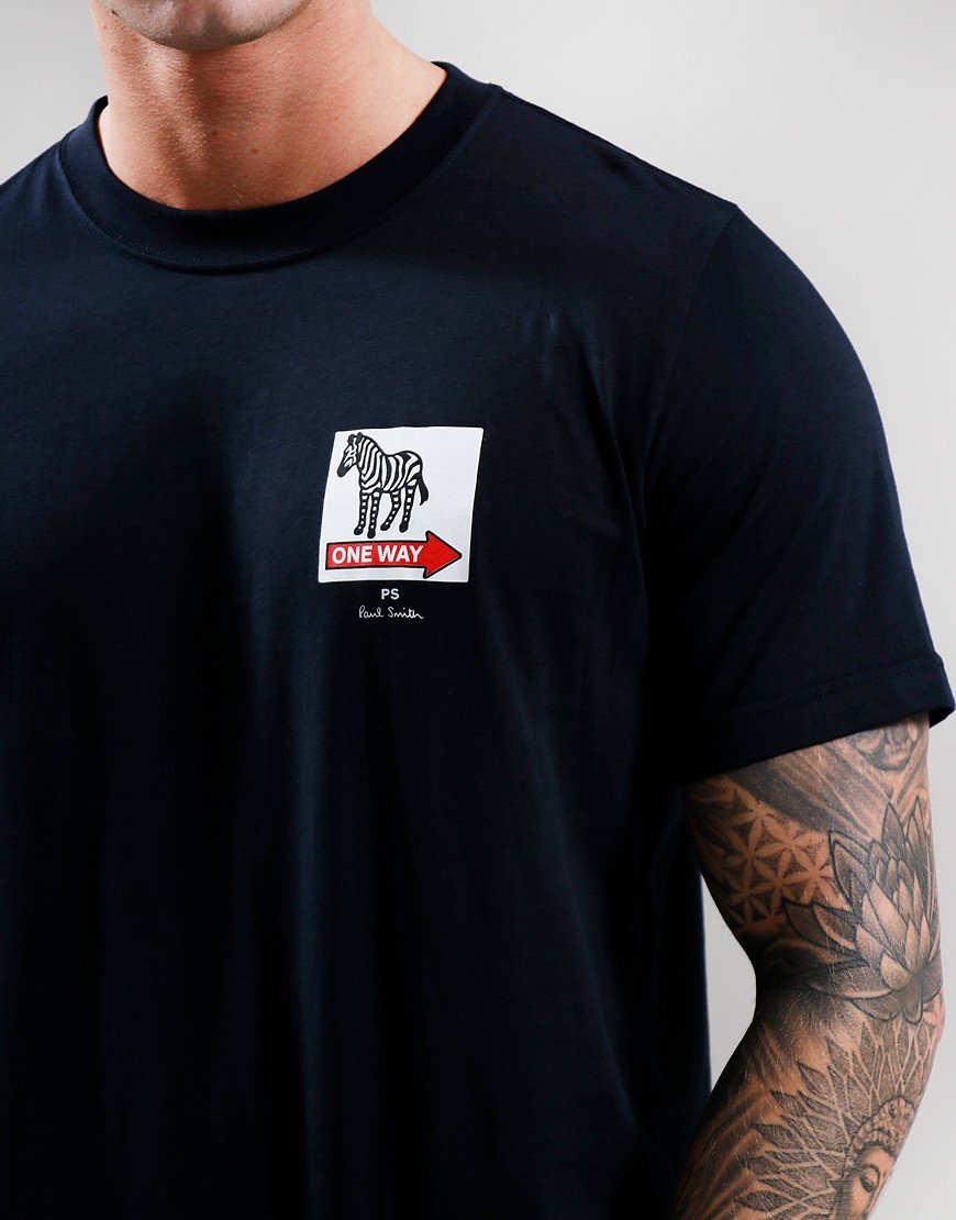 Paul Smith One Way Zebra T-Shirt 49 Dark Navy - Terraces Menswear